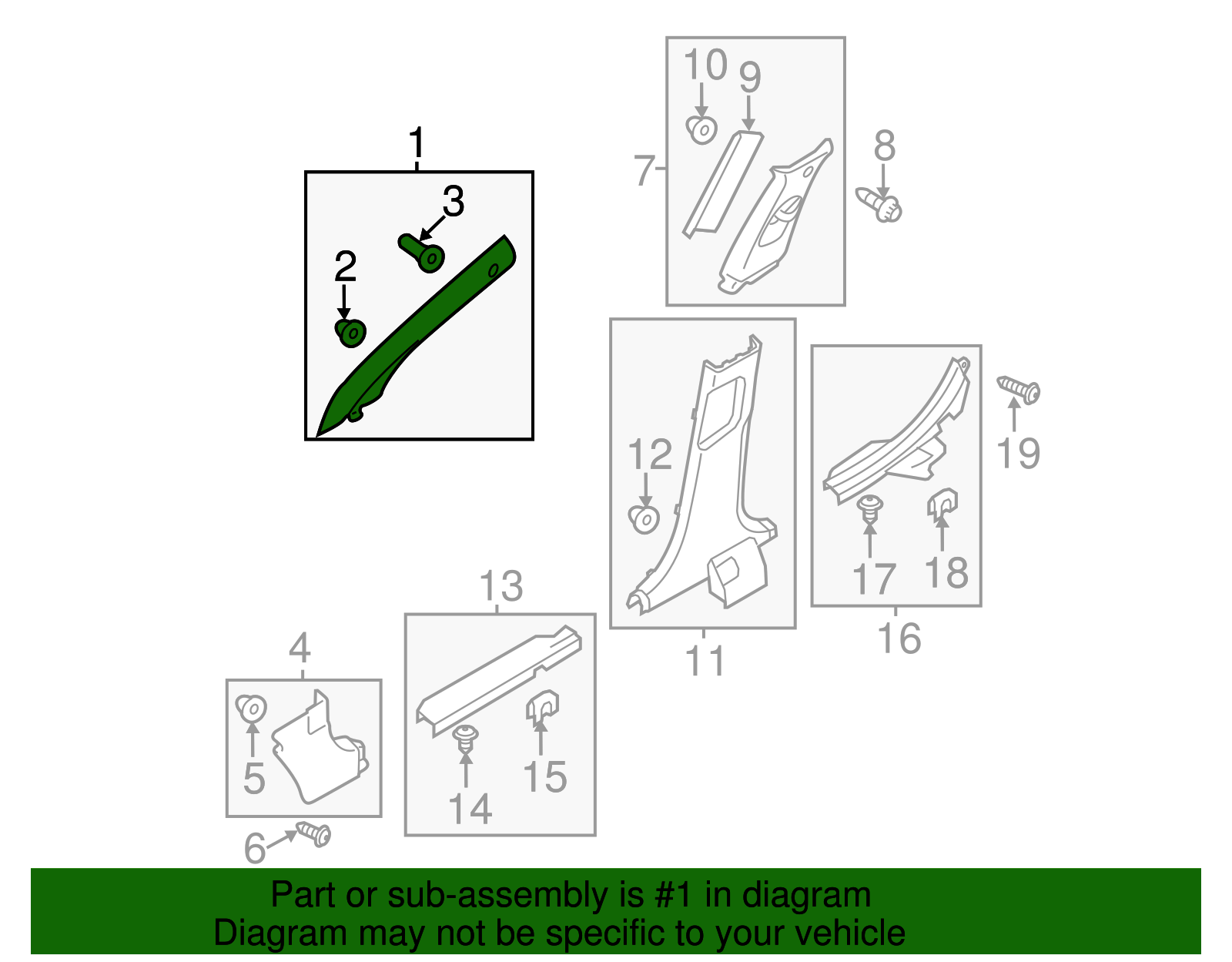2011-2015 Hyundai Sonata Body A-Pillar Trim Panel 85810-4R000-TX ...