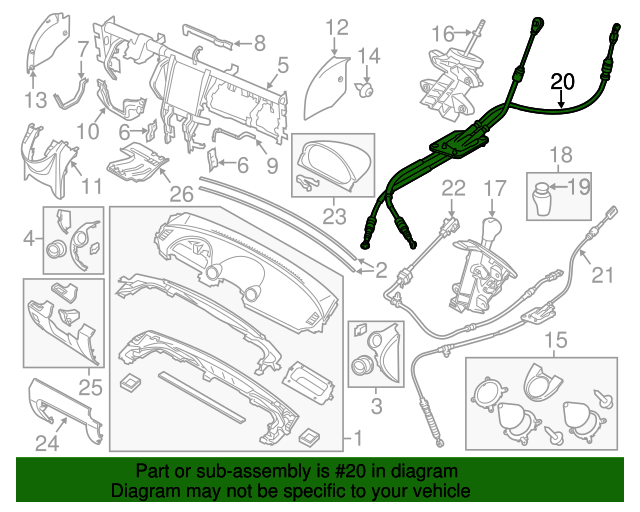 2011-2014 Mazda 2 Shift Control Cable D651-46-500J | Mazda Parts Advantage