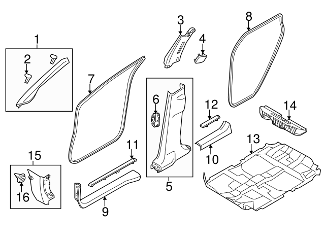 2009-2014 Nissan Murano Lower Center Pillar Trim 76937-1SV0A ...