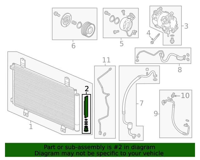 OEM 2022-2024 Honda A/C Receiver Drier 80101-T02-T01 | Honda Automotive ...