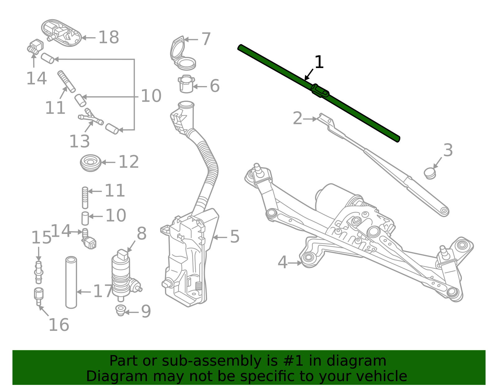 11B-998-002 - Windshield Wiper Blade 2021-2024 Volkswagen ID.4 ...