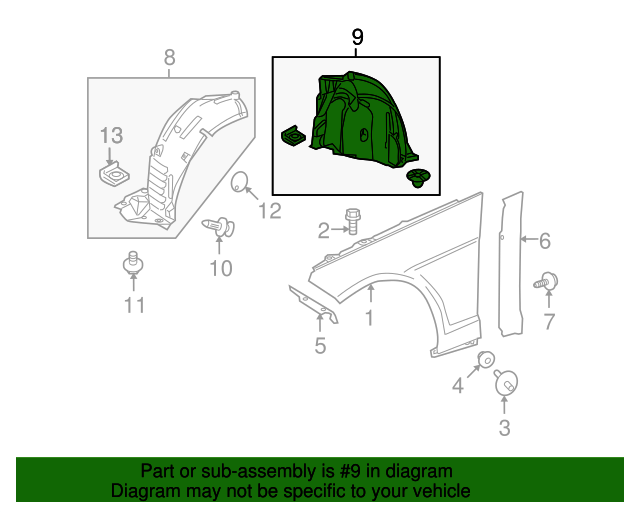 212-690-30-30 - Rear Fender Liner 2010-2016 Mercedes-Benz | Mercedes ...