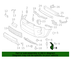 52128-35080 - Fog Light Trim (Left, Front) - 2014-2020 Toyota 4Runner ...