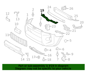 52102-35100 - Bumper Cover Support Rail Bracket (Right, Front) - 2014 ...