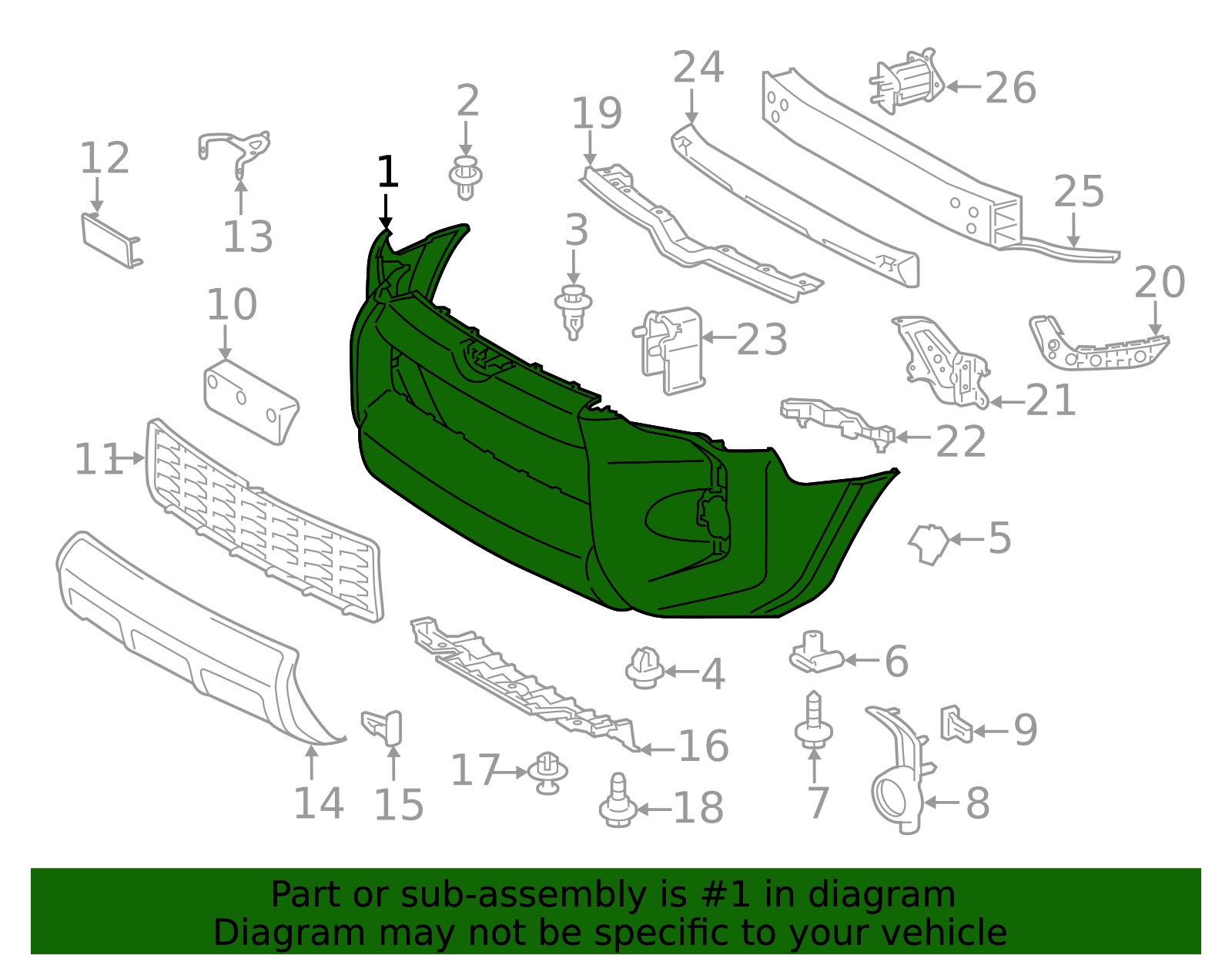 OEM 2014-2024 Toyota 4Runner Cover Front Bumper L P Part # 52119-35918 ...