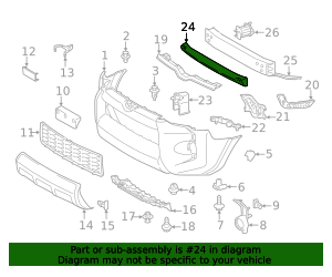 2014-2024 Toyota 4Runner Bumper Impact Absorber (Front) 52611-35040 ...