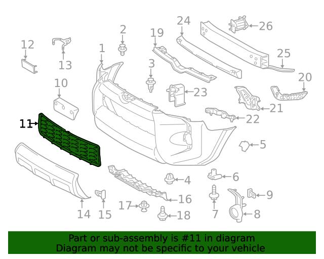 53112-35090 - Grille 2021-2024 Toyota 4Runner | AutoNation Parts