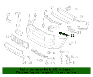 52134-35070 - Bumper Cover Support Rail Bracket (Left, Front) 2014-2024 ...