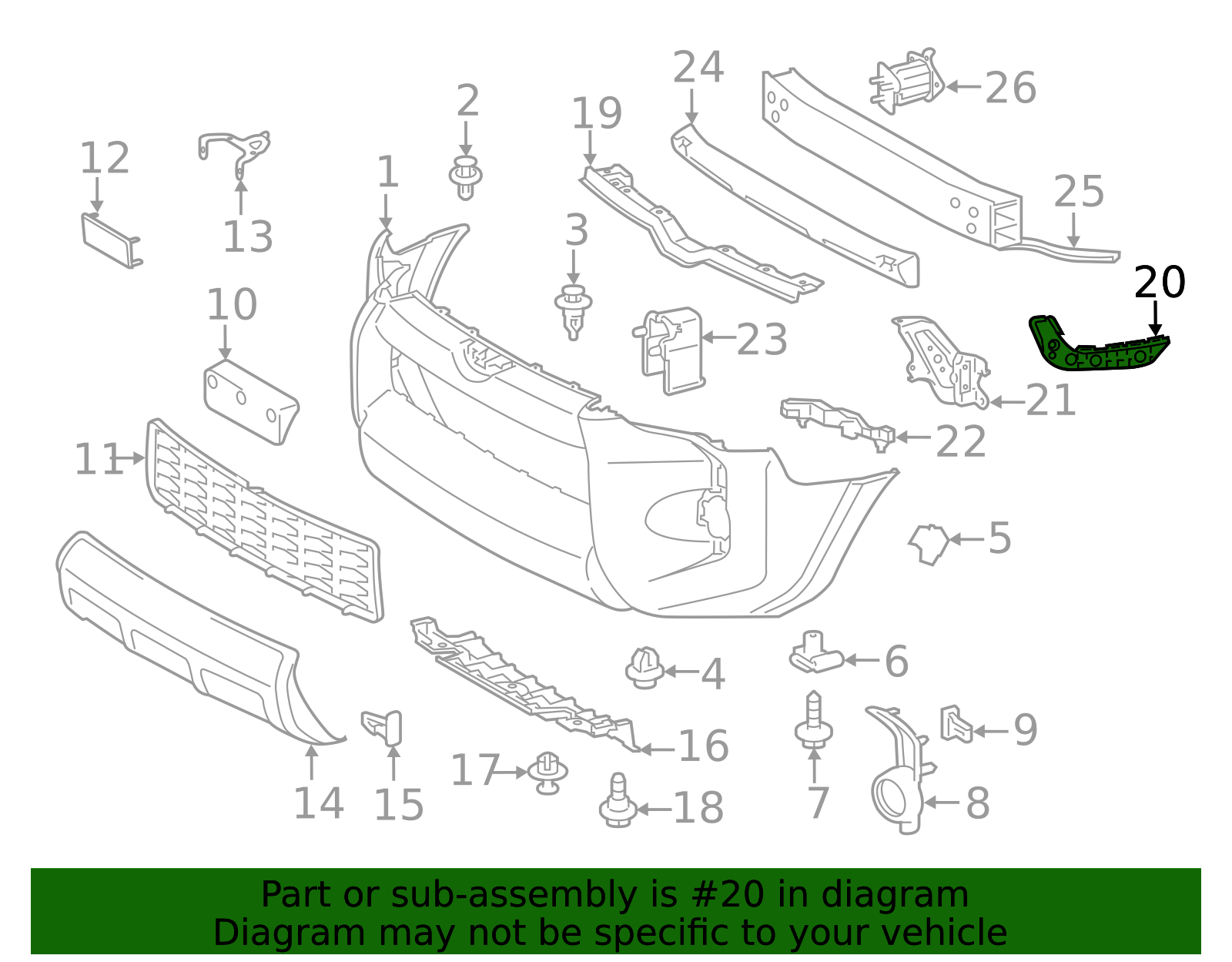 Genuine Toyota Bumper Cover Support Rail (Right, Front) part# 52115 ...