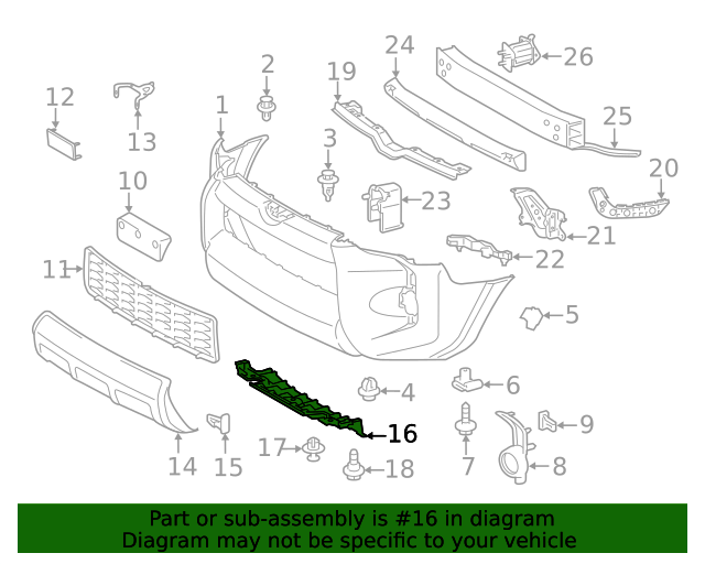 2014-2024 Toyota 4Runner Radiator Support Air Deflector (Front, Lower ...