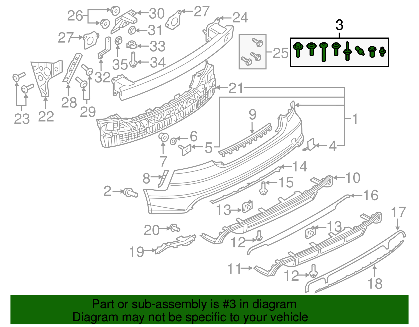 4G8-098-623 - Bumper Cover Mount Kit 2016-2018 Audi | Audi OEM Parts