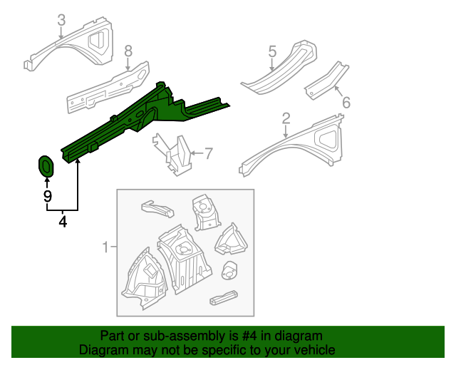 2015-2021 Mopar Lower Outer Rail 68504488AA | TascaParts.com
