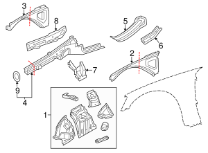 2005-2023 Mopar SIDE RAIL REINFORCEMENT - Passenger Side (RH) 5112076AB ...