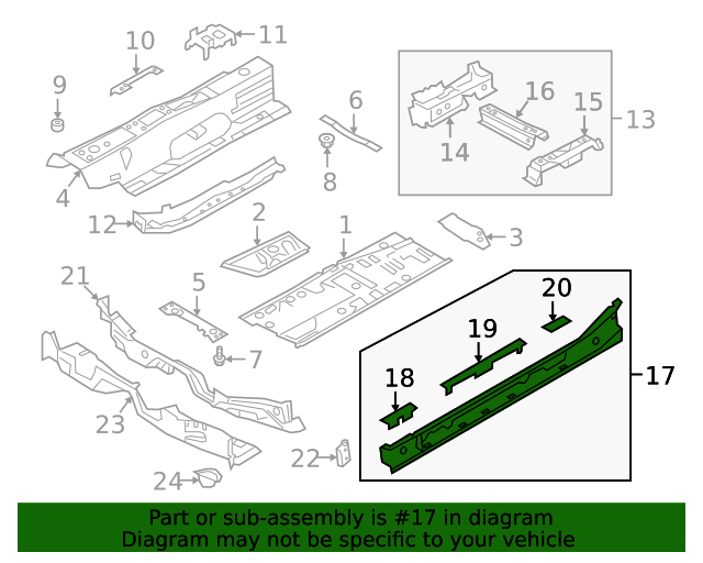 2019-2023 Volkswagen Inner Rocker 5Q0-801-252-L | QuirkParts