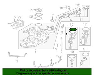 17574-TLA-A01 - Gasket Fuel Pump Module - 2017-2020 Honda | Honda Parts Cheap