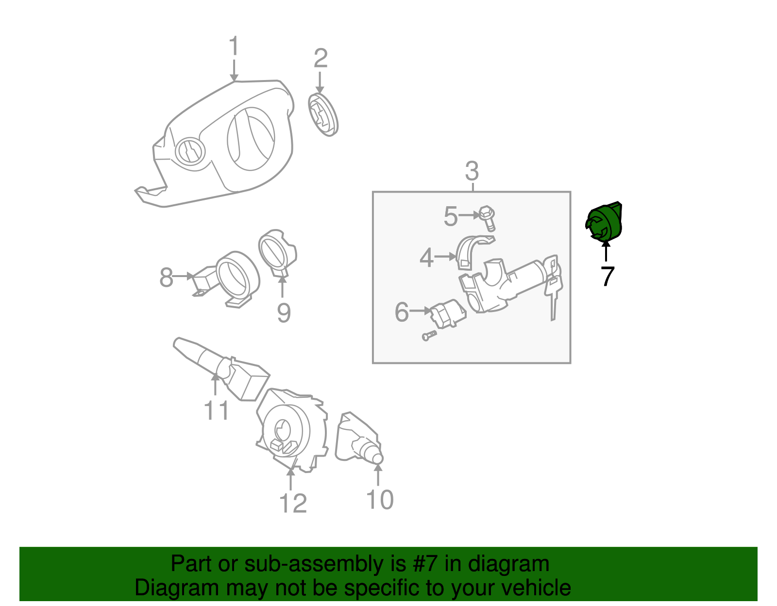 2007-2012 Nissan Ignition Starter Switch Bracket 48412-9Y701 | Ziegler ...