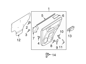83370-3E000FC - Map Pocket - 2003-2009 Kia Sorento | Kia Auto Parts