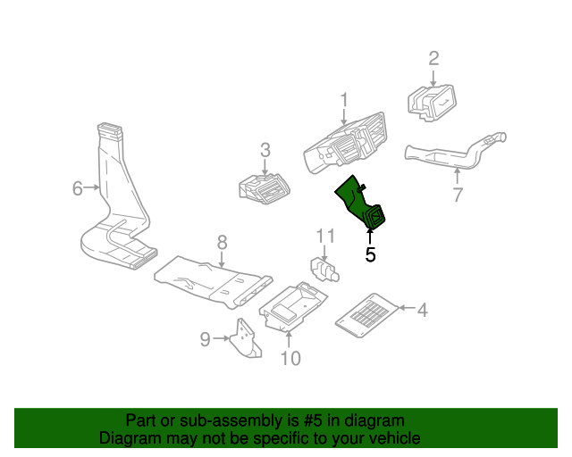 2010-2018 Mercedes-Benz Instrument Panel Air Duct 212-831-03-45 | MB ...