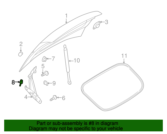 8N7-827-499 - Hinge Bumper 2001-2015 Audi | Audi OEM Parts
