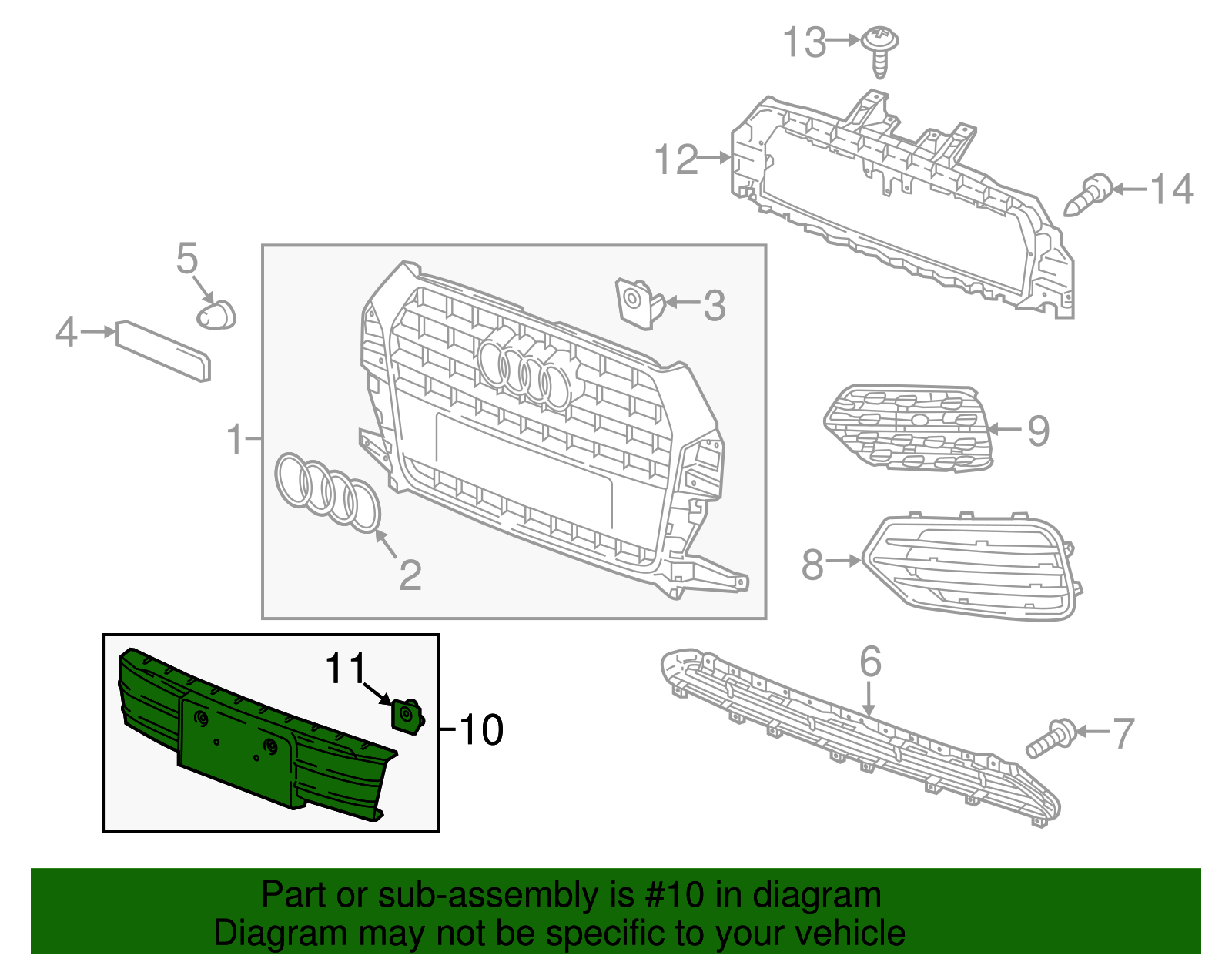 2016-2018 Audi License Bracket 8U0-807-287-E-3FZ | OEM Parts Online