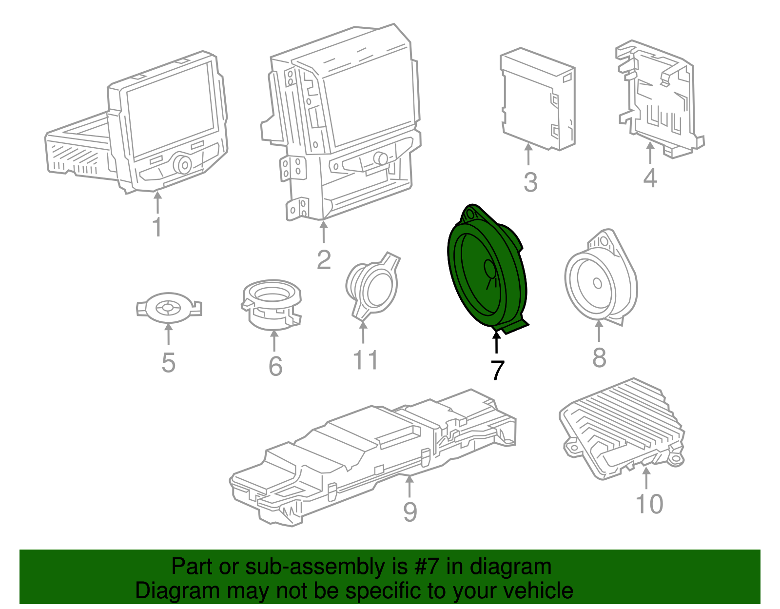 2018-2024 GM Radio Front Side Door Speaker 84567677 GM | GMPartsDirect.com
