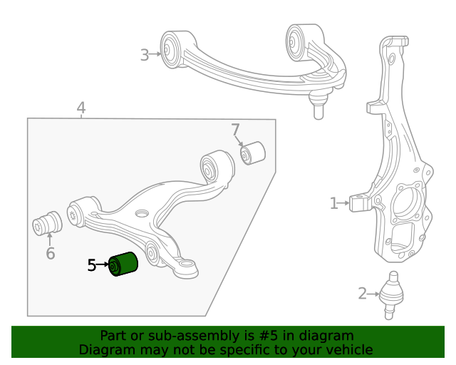 167-333-15-00 - Lower Control Arm Outer Bushing 2020-2024 Mercedes-Benz ...