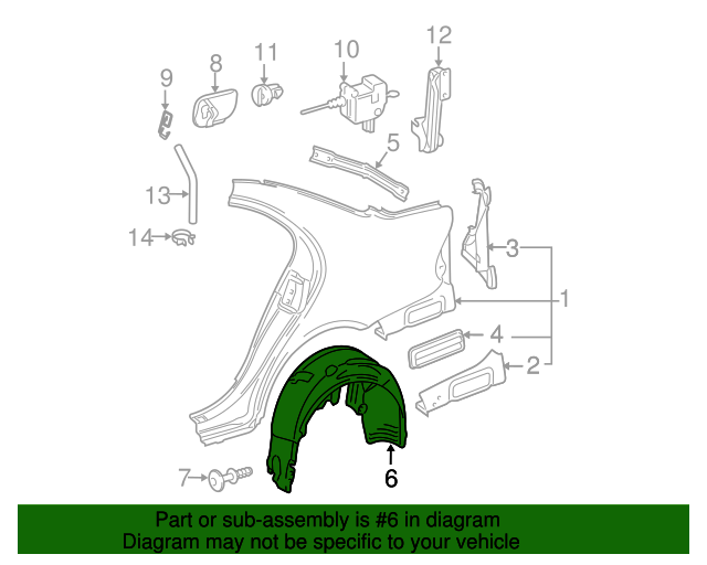 2003-2009 Mercedes-Benz Wheelhouse Liner 211-690-18-30 | MB Online Parts