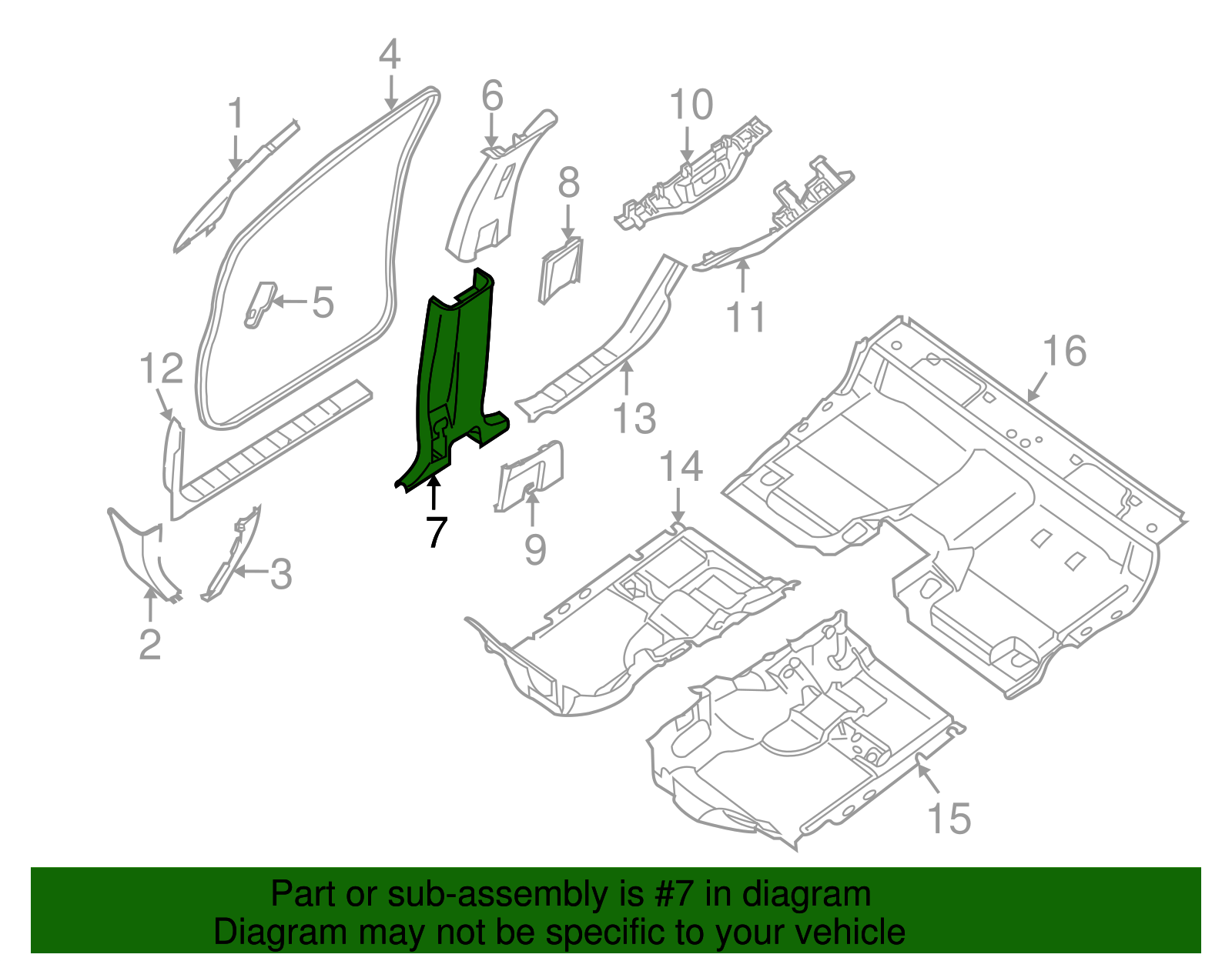76915-9BM0C - Lock Pillar Trim - 2016-2021 Nissan Frontier | Nissan OEM ...