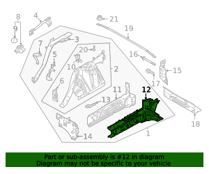 2021-2023 Ford Mustang Mach-E Fender Rail Reinforcement LJ9Z-5810009-C ...