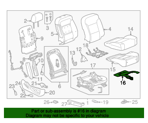 2014-2020 GM Air Bag Seat Sensor Mat 84960651 GM | GMPartsDirect.com