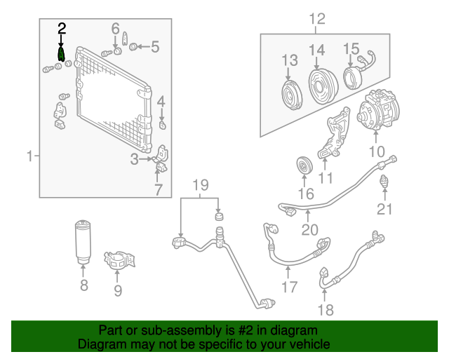88688-35290 - Condenser Assembly Upper Bracket - 1996-2002 Toyota ...