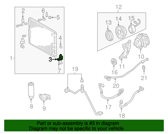 Genuine Toyota Condenser Assembly Lower Bracket part# 88688-35300 for ...
