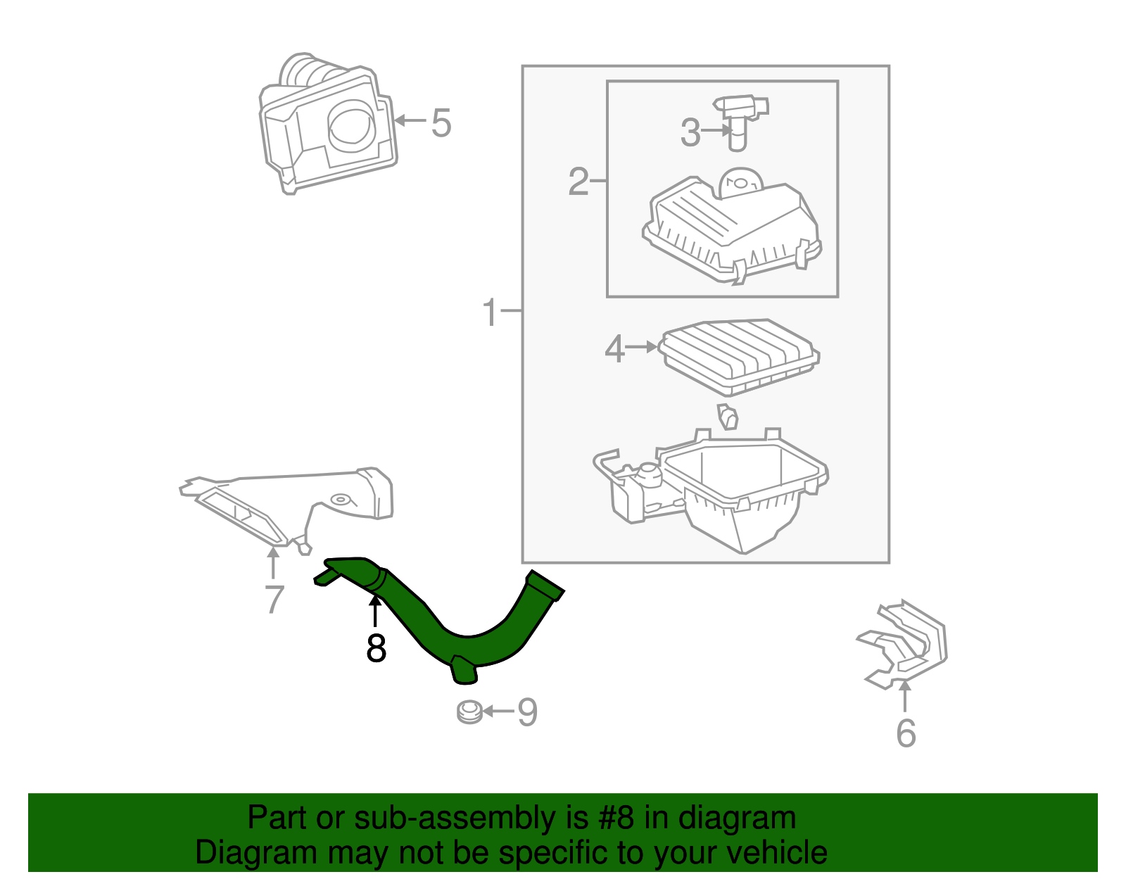 2009-2015 Toyota Venza 2009-2015 Toyota Venza - Intake Duct 17751-0P080 ...