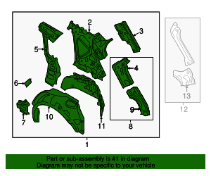2017-2021 Mazda CX-5 Panel Left Rear Pillar KBYW-71-100D | TascaParts.com