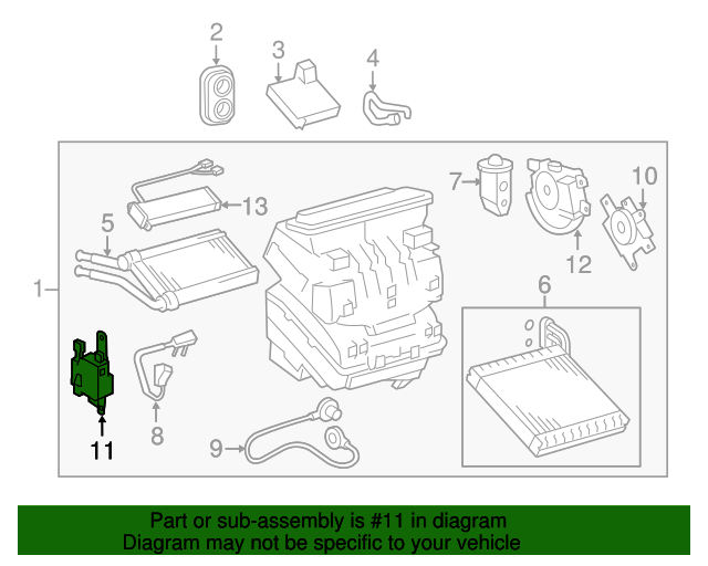 2013-2018 Toyota HVAC Blend Door Actuator 87106-0R070 | Toyota Parts Center