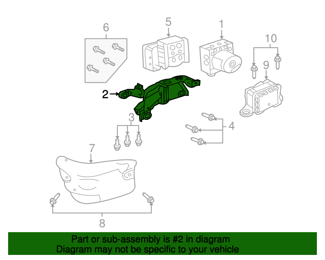 2009-2010 Mazda Tribute ABS Modulator Bracket ZZCB-43-310 | OEM Parts ...