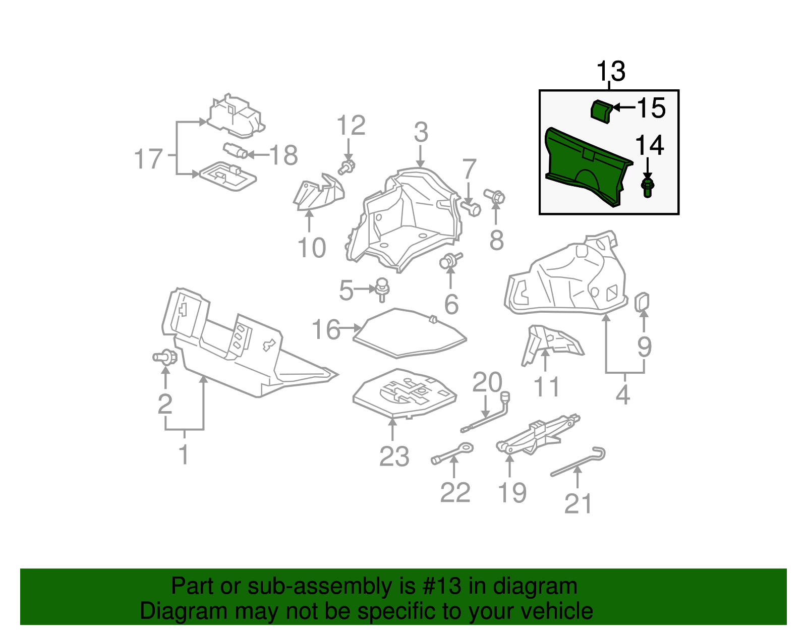 2009-2014 Acura TL Rear Panel Trim 84640-TK4-A01ZA | Acura OEM Parts Online