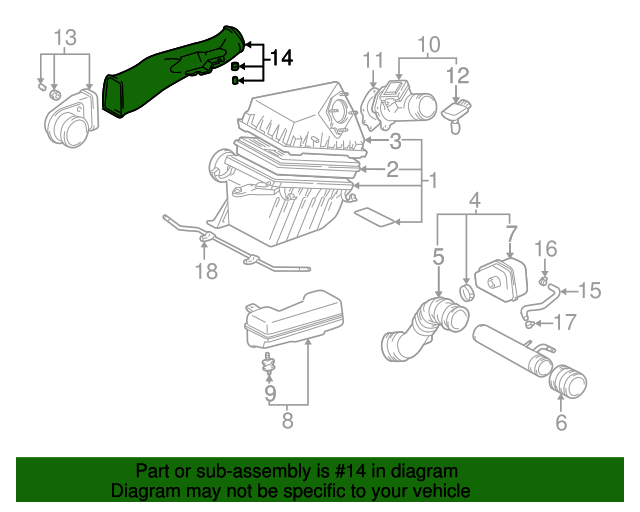 53807-35020 - Engine Air Intake Hose 1995-2004 Toyota | AutoNationParts.com