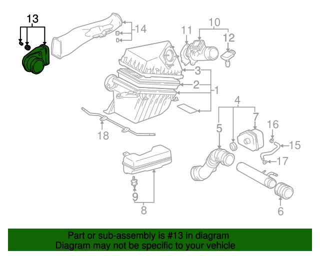 1995-2004 Toyota Intake Duct 52810-35010 | OEM Parts Online