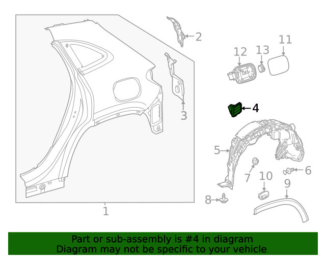 247-830-10-02-64 - Quarter Panel Vent 2021-2024 Mercedes-Benz ...
