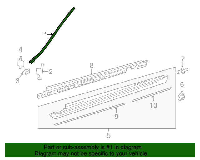 166-690-12-80 - Windshield Pillar Trim For 2012-2019 Mercedes-Benz ...