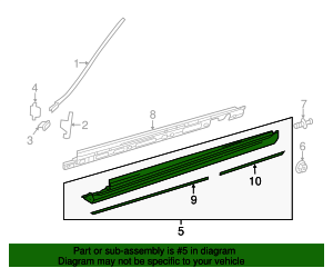 166-698-08-54-9999 - Rocker Panel Guard 2012-2019 Mercedes-Benz ...