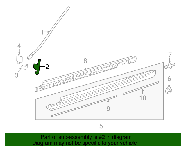 166-690-03-07 - Pillar Molding Cover 2016-2019 Mercedes-Benz | Mercedes ...