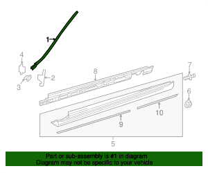 166-690-11-80 - Windshield Molding 2012-2019 Mercedes-Benz ...