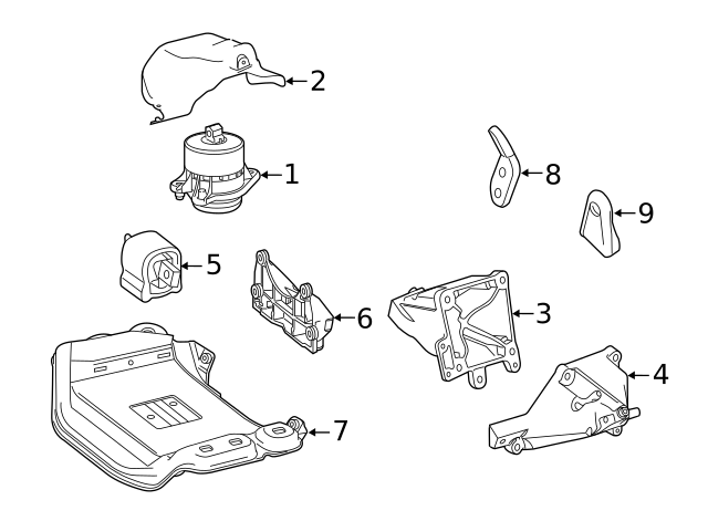 Motor Mount - Part #222-240-71-17 | Mercedes Parts Center