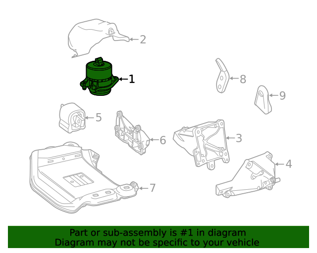 222-240-71-00 - Motor Mount 2019-2020 Mercedes-Benz S 560e | Mercedes ...