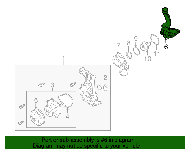 2009-2016 Porsche Thermostat Housing 9A1-106-150-01 | Sunset Porsche Parts