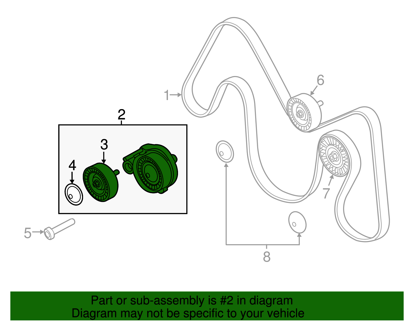 2017-2024 Jaguar Serpentine Tensioner T2H38134 | OEM Parts Online