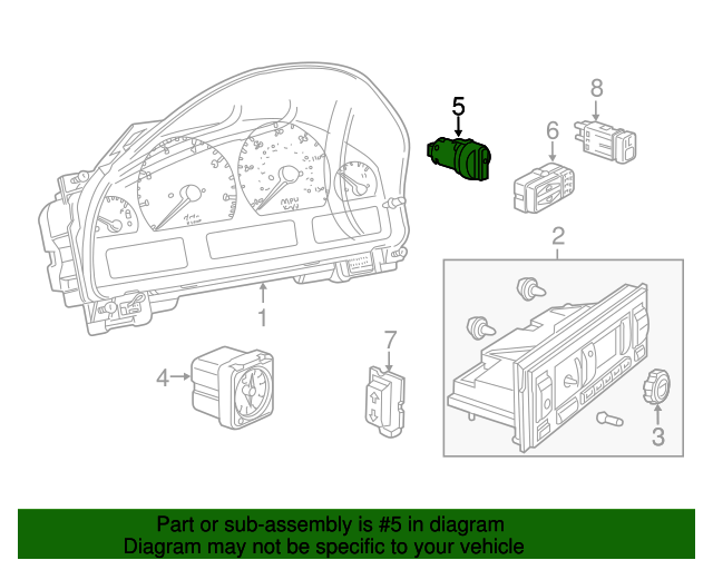 Genuine OEM Instrument Light Rheostat Part# YUK100240 Fits 1999-2002 ...