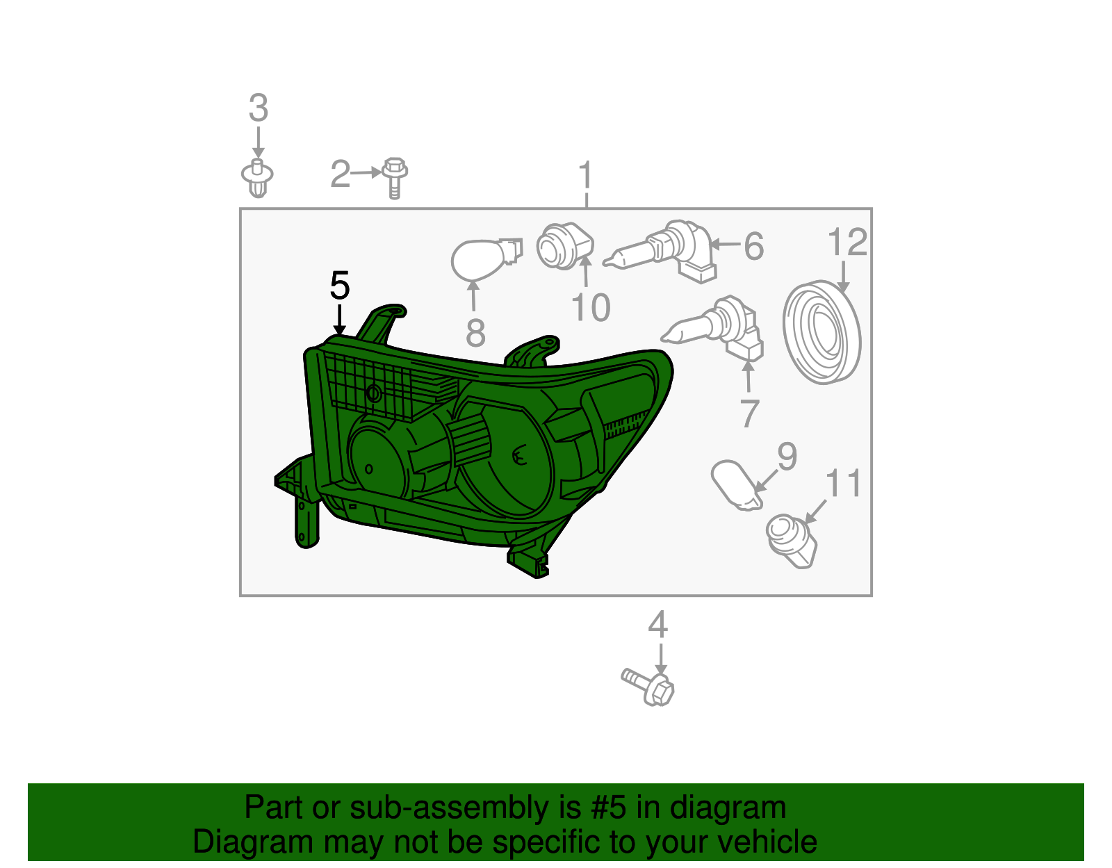 2007-2017 Toyota Headlamp Assembly - PASSENGER SIDE 81130-0C051 ...